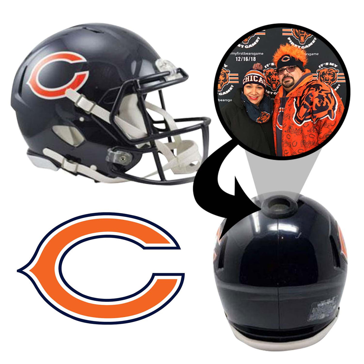 Chicago Bears NFL Collectible Mini Helmet|Picture Inside|FANZ ...